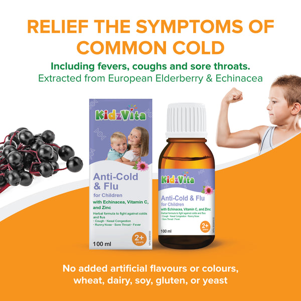 Anti-Cold & Flu (with Echinacea, Vitamin C, and Zinc) – Kidzvitaca